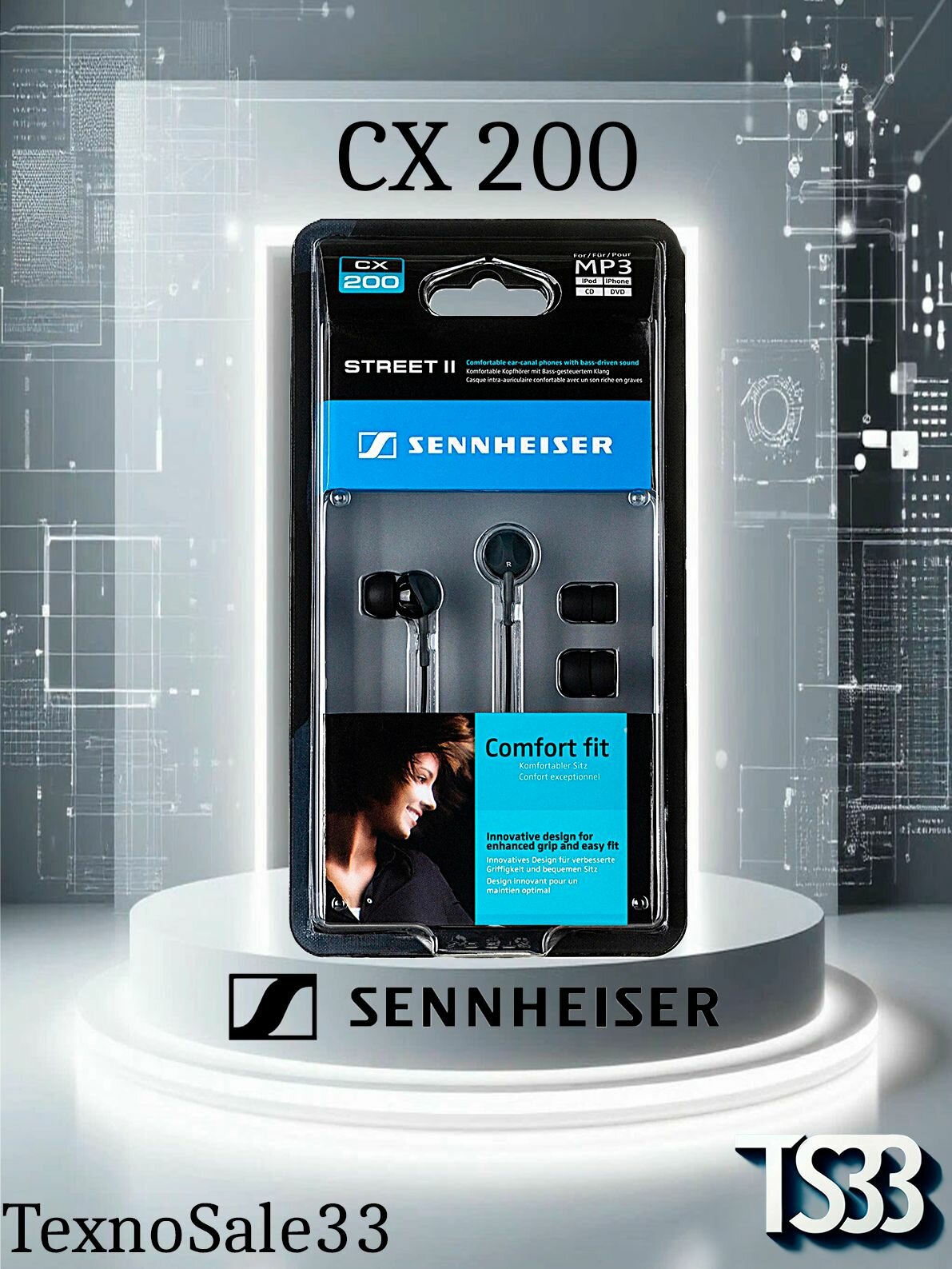 SENNHEISER CX 200 Проводные наушники ISER Проводные наушники CX 200, mini jack 3.5 mm, black / черный