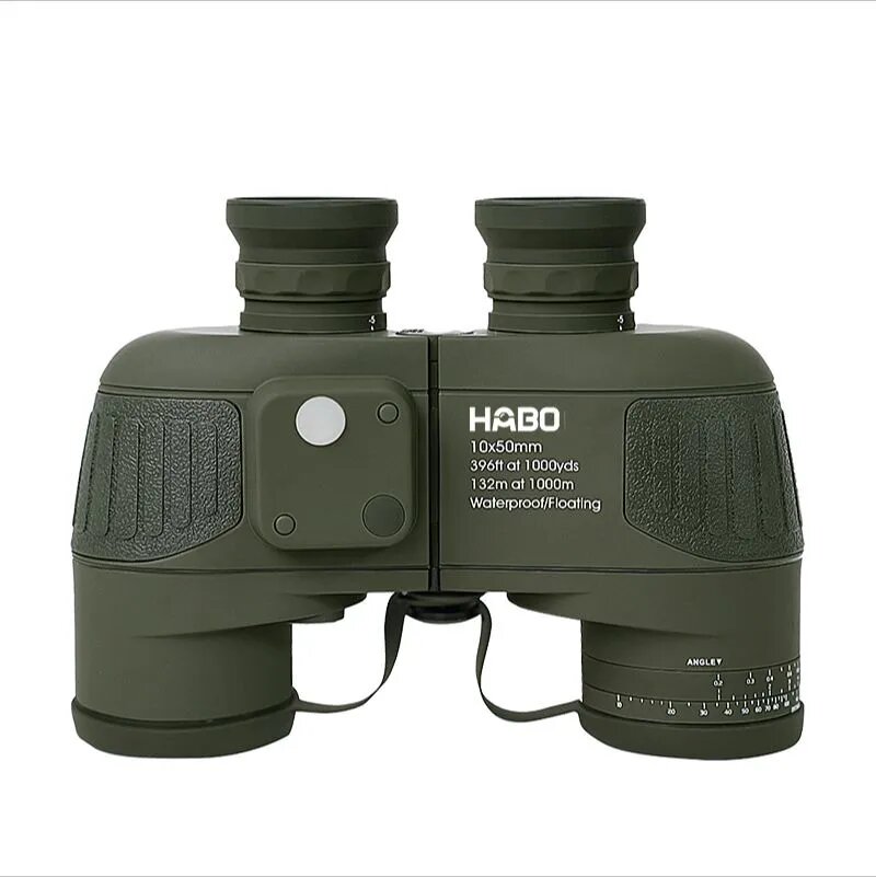 HABO Бинокль 10x50mm с дальномером и компасом для морских путешествий, охоты и активного отдыха на воде — фото 1