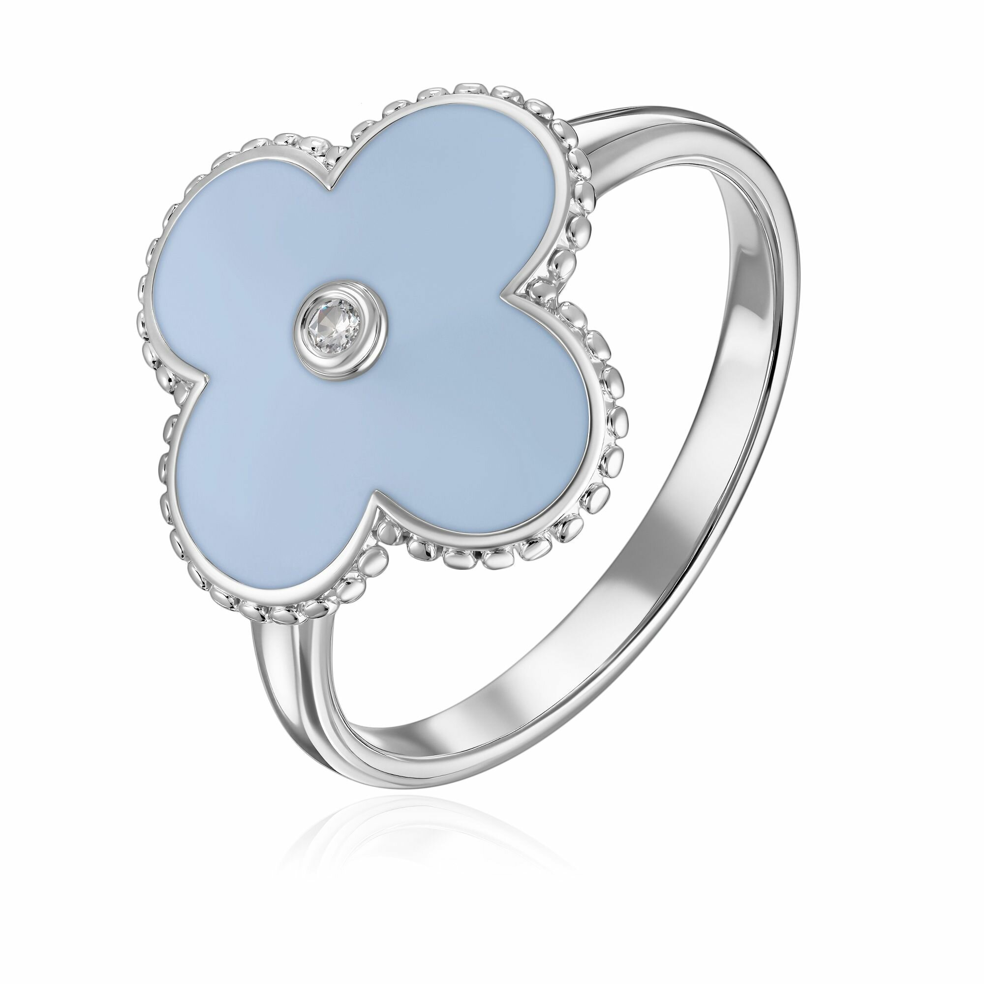 Кольцо, серебро, 925 проба, бриллиант