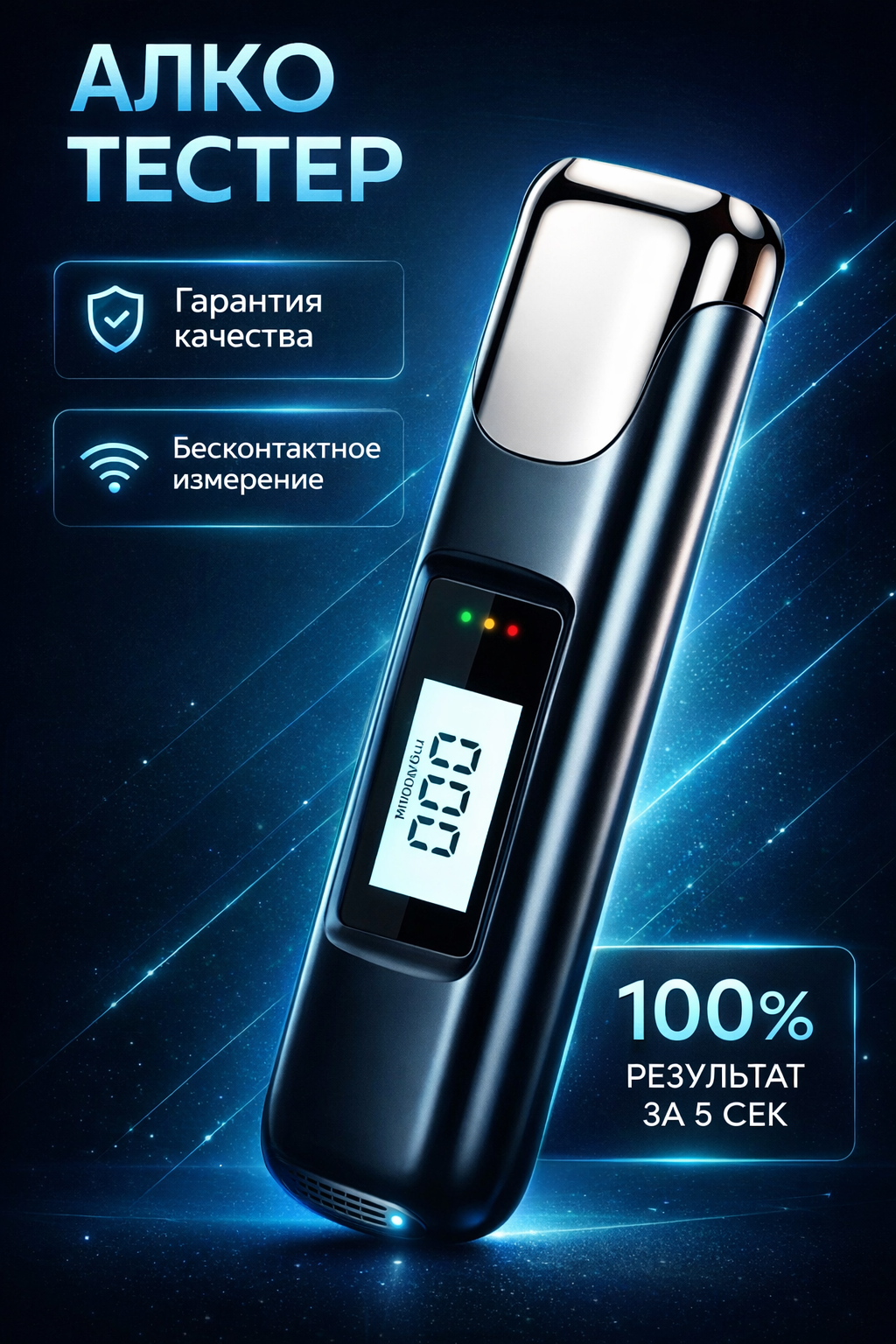 Алкотестер портативный персональный цифровой бесконтактный, прибор для проверки алкоголя, для водителей, подарок мужчине