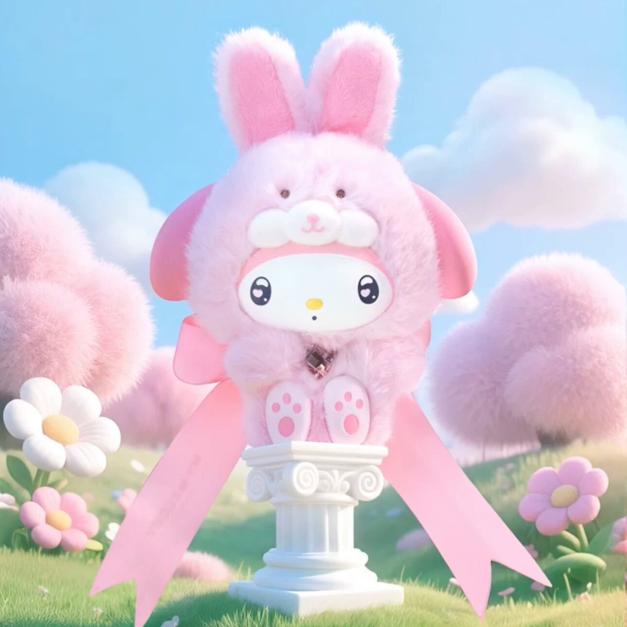 Diamond Bunny Baby с Мелодией, мягкая плюшевая подвеска с сладким алмазом, коллекция TOPTOY Sanrio, милый аксессуар