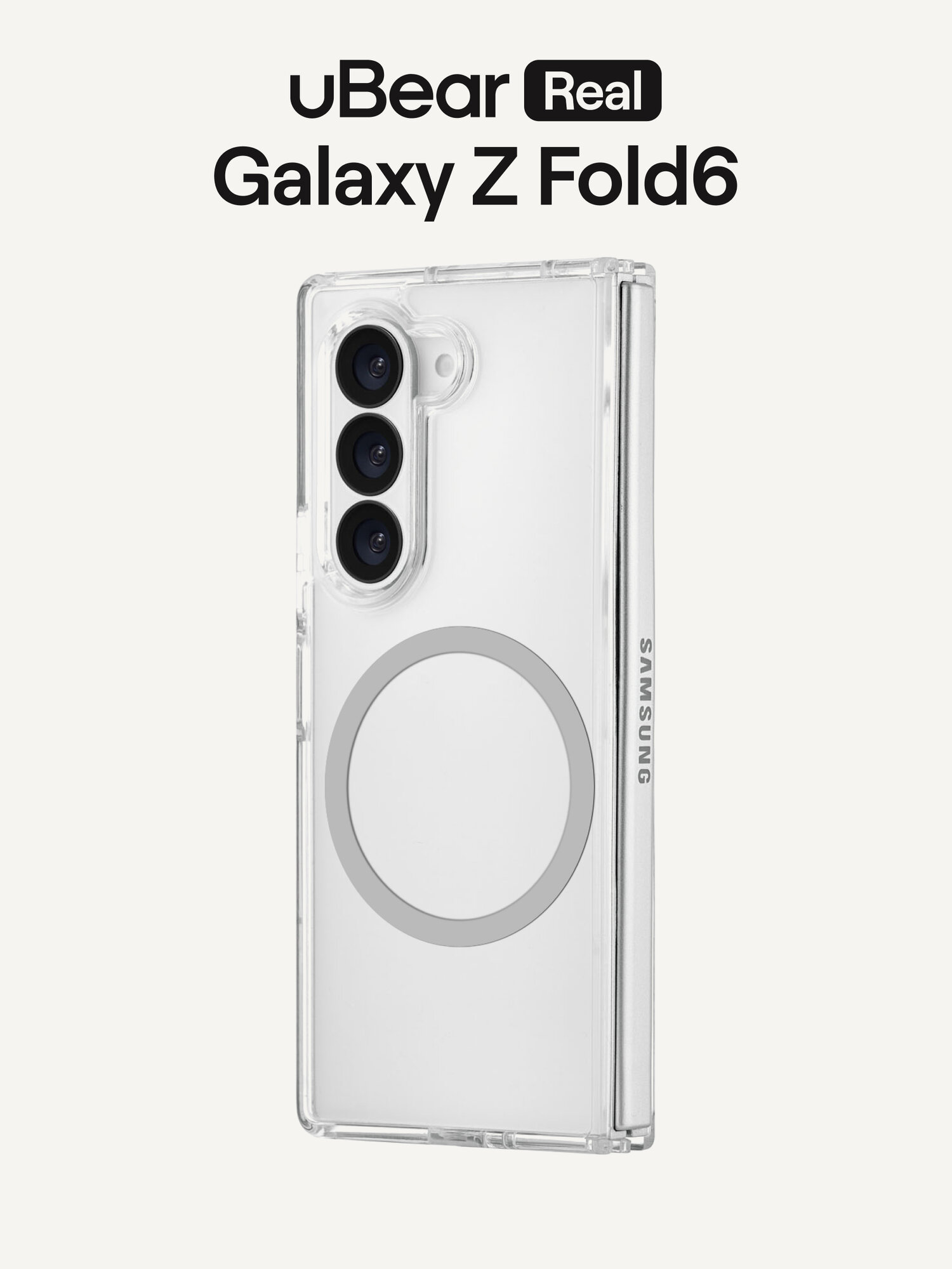 Чехол на Samsung Galaxy Z Fold6 uBear Real Mag Case, магнитный, прозрачный
