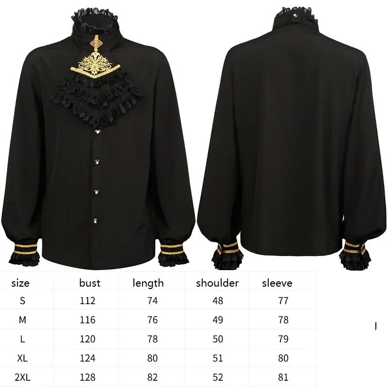 Готический костюм джентльмена Черный, M, shirt