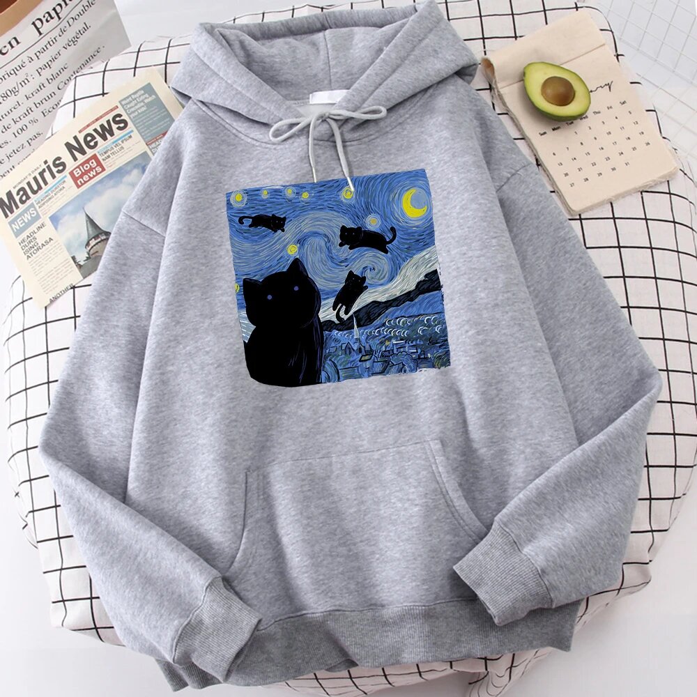 Серый худи Drakeview Star Cat Night XL