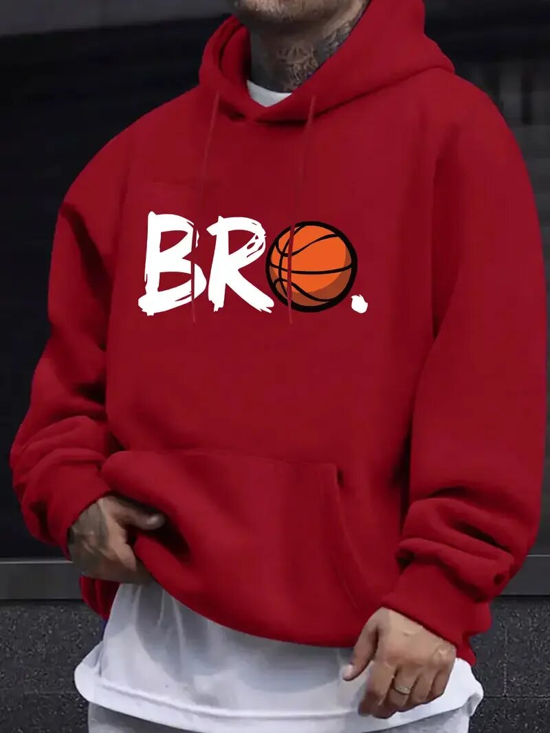 Мужская флисовая толстовка Bro ярко-красного цвета XL, 3