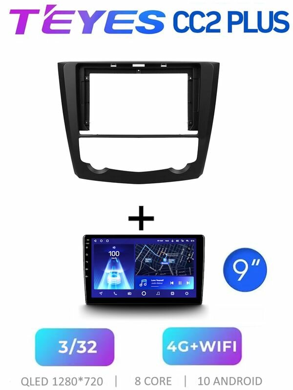 Магнитола 9" Teyes CC2 Plus 3/32 Gb для Renault Kadjar 2015-2017