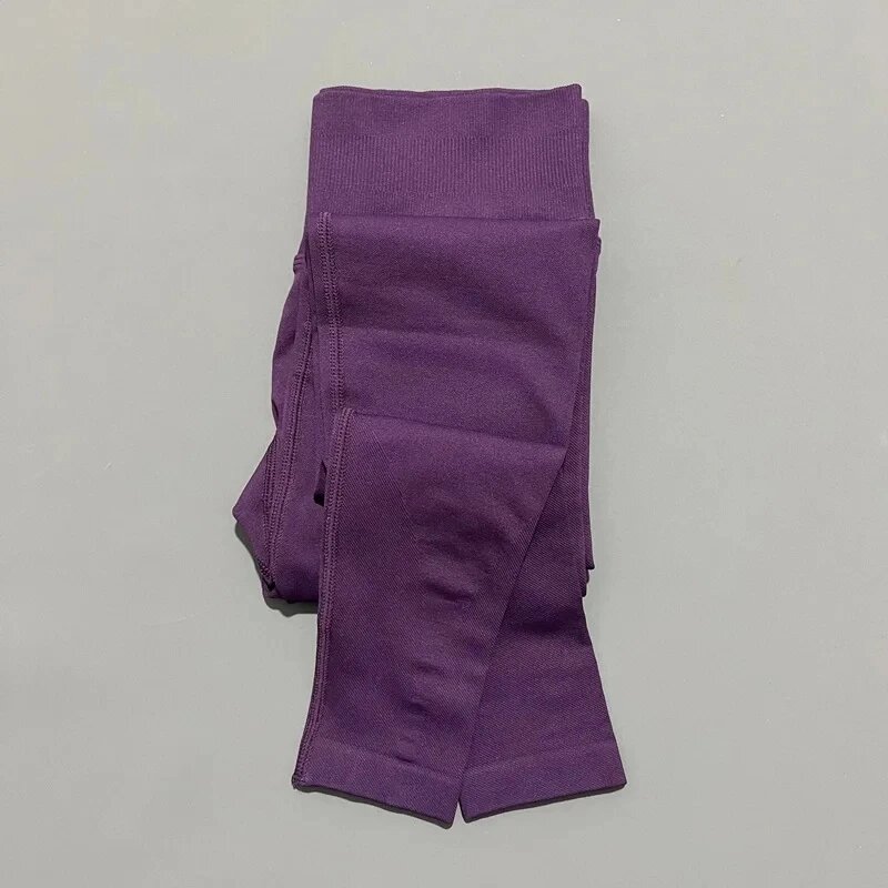 Легинсы фиолетовые бесшовные для йоги, S, CK9204-purple