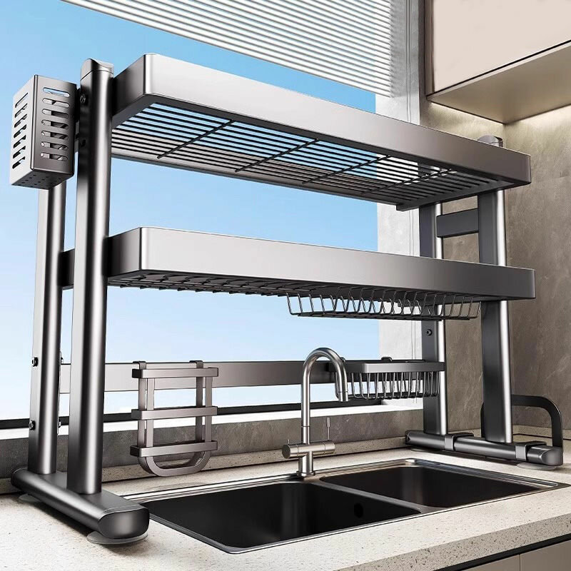 Полка Shelf, для кухонной раковины, многофункциональная, из углеродистой стали