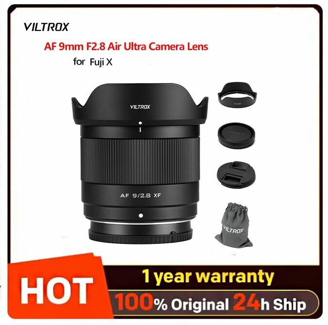 Объектив VILTROX 9mm F2.8 Prime для камеры Fujifilm, объектив AF 9/2.8 X-Mount, объектив APS-C с автофокусом для Fuji X-Mount
