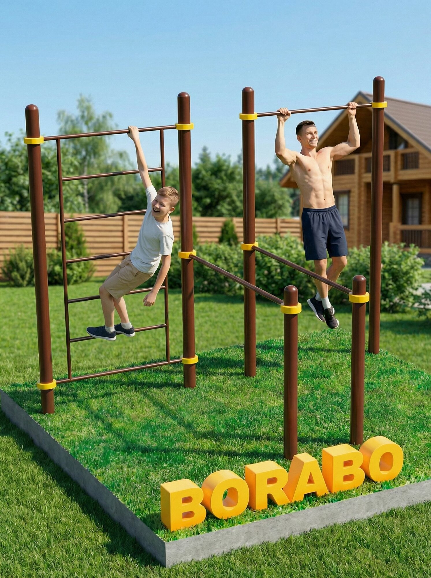 Спортивная площадка для улицы: турник, брусья, шведская стенка