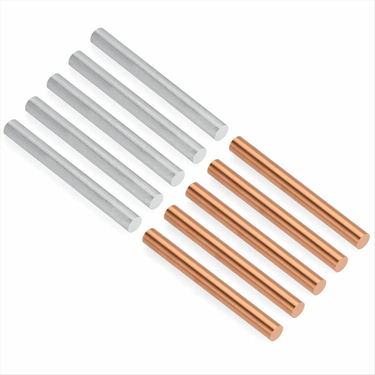 10 шт. прутков из чистой меди и цинка, круглый металлический пруток длиной 100 мм и диаметром 10 мм для гальванизации, металлического ремесла