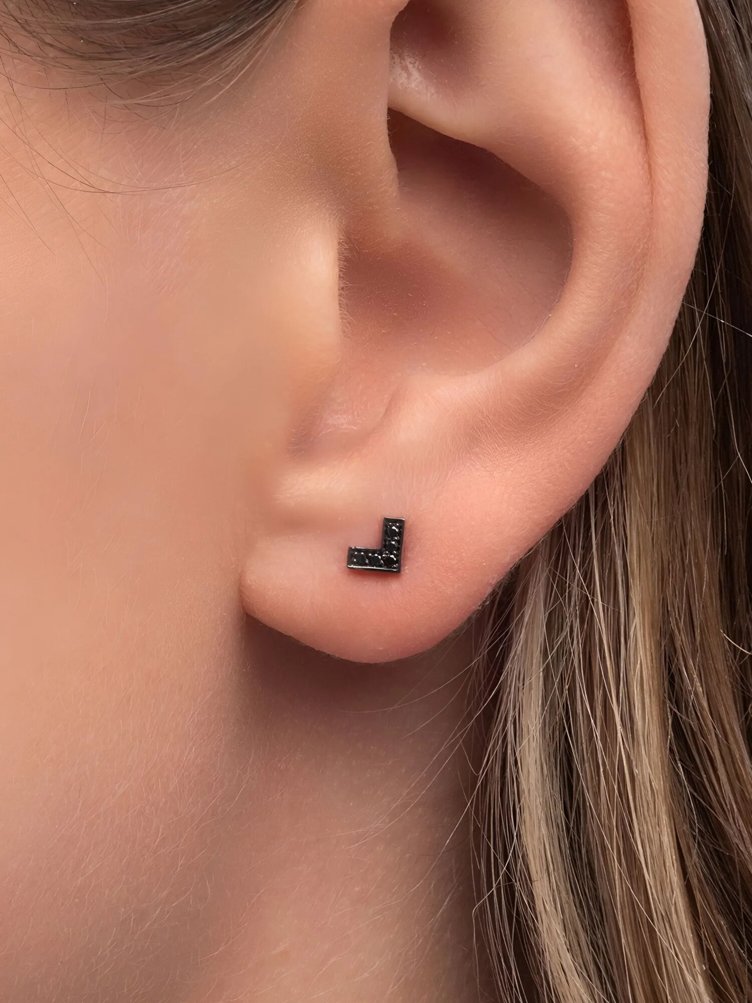 Моносерьга, белое золото, 585 проба, родирование, бриллиант