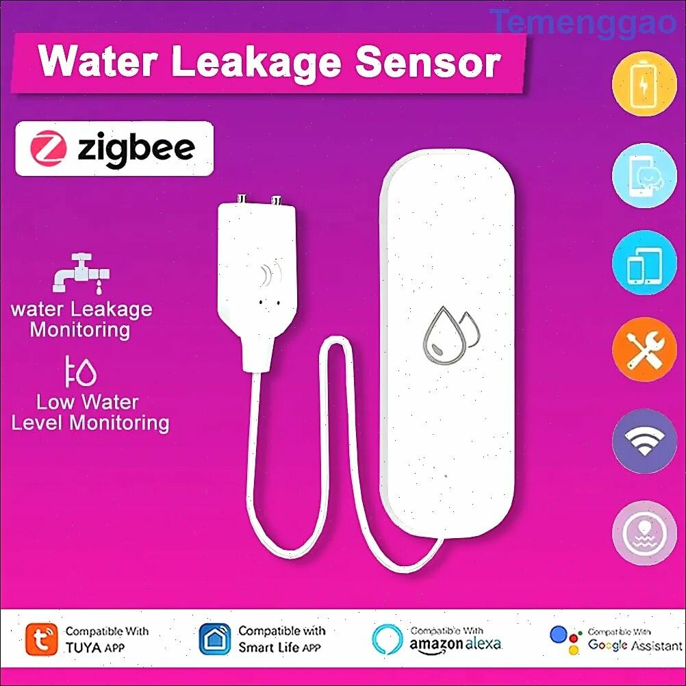 Датчик протечки воды Tuya Zigbee сигнализация потопа, приложение, защита умного дома Автоматическое оповещение на телефон при авариях