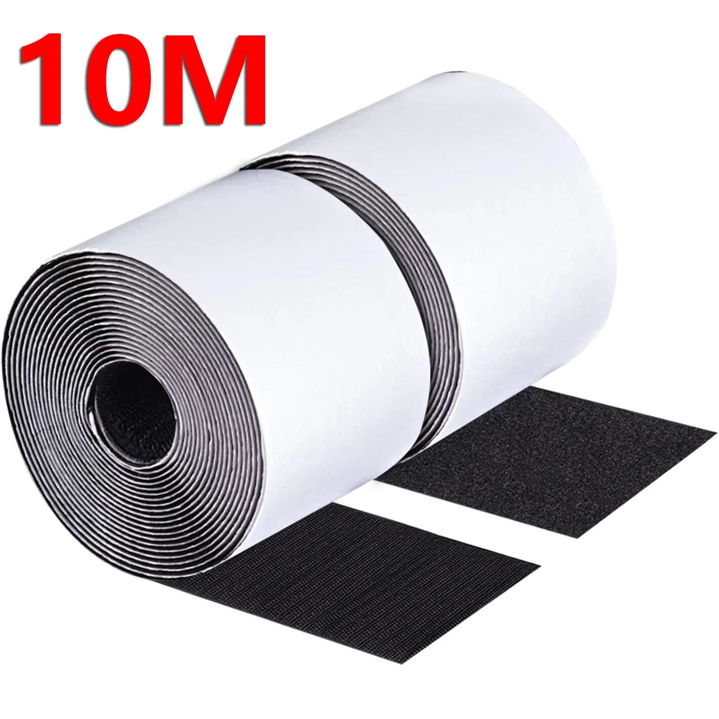 Сверхмощная самоклеющаяся лента на липучке 20-50 мм, 10 м х 2 рулона 1M Length, Black 20mm