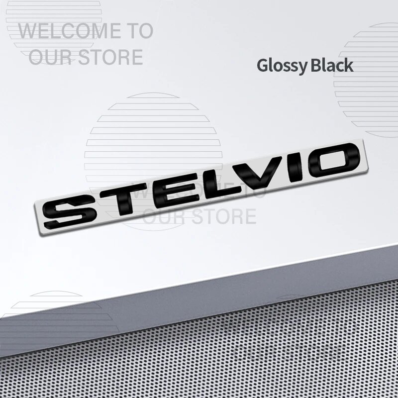 Автомобильный декор, металлический для Stelvio Alfa Romeo, эмблема с буквами, 3D наклейки, аксессуары, глянцевый черный хвост, наклейки на задний багажник