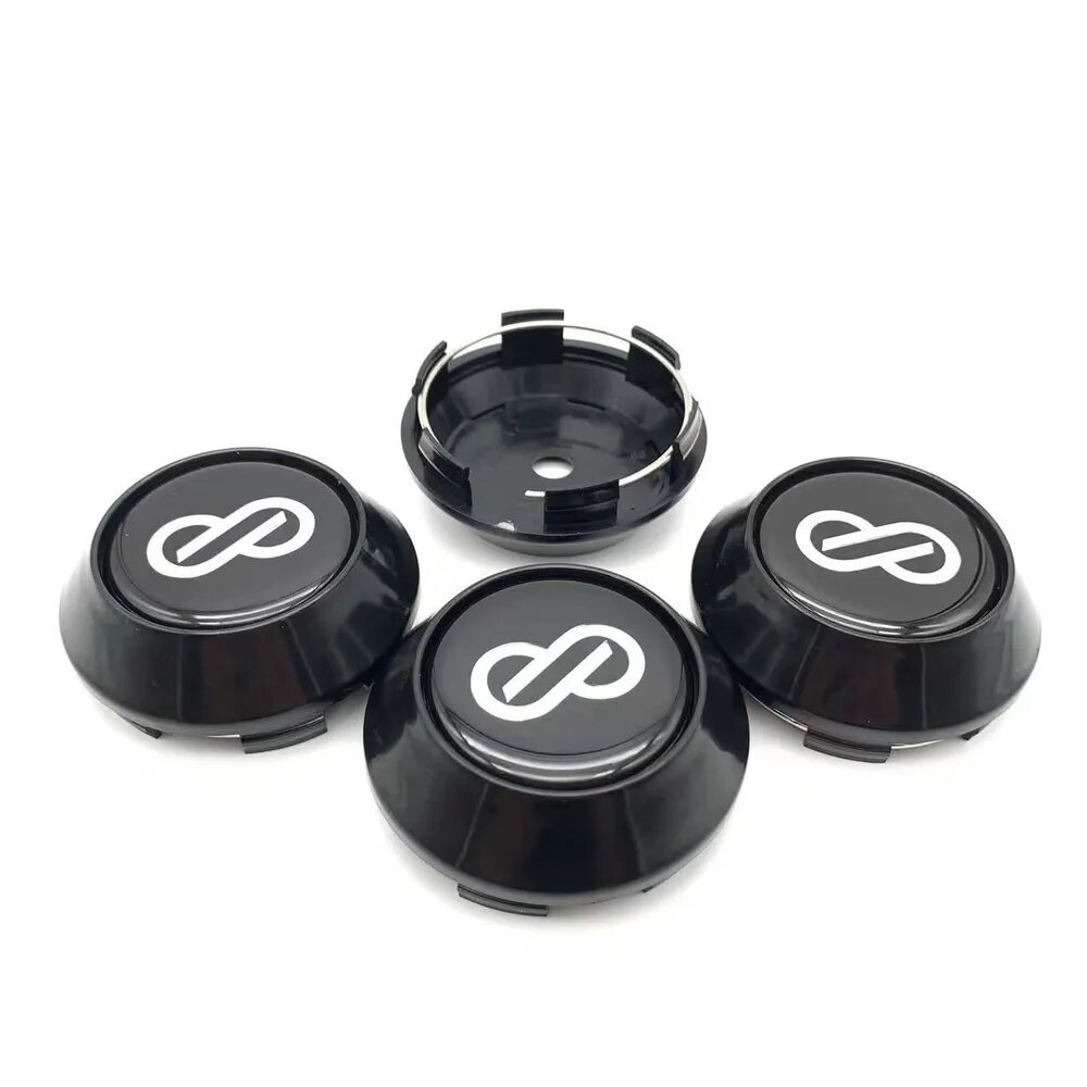 Колпак ступицы колеса Enkei, комплект 4 шт, черные, заглушки, 60 мм