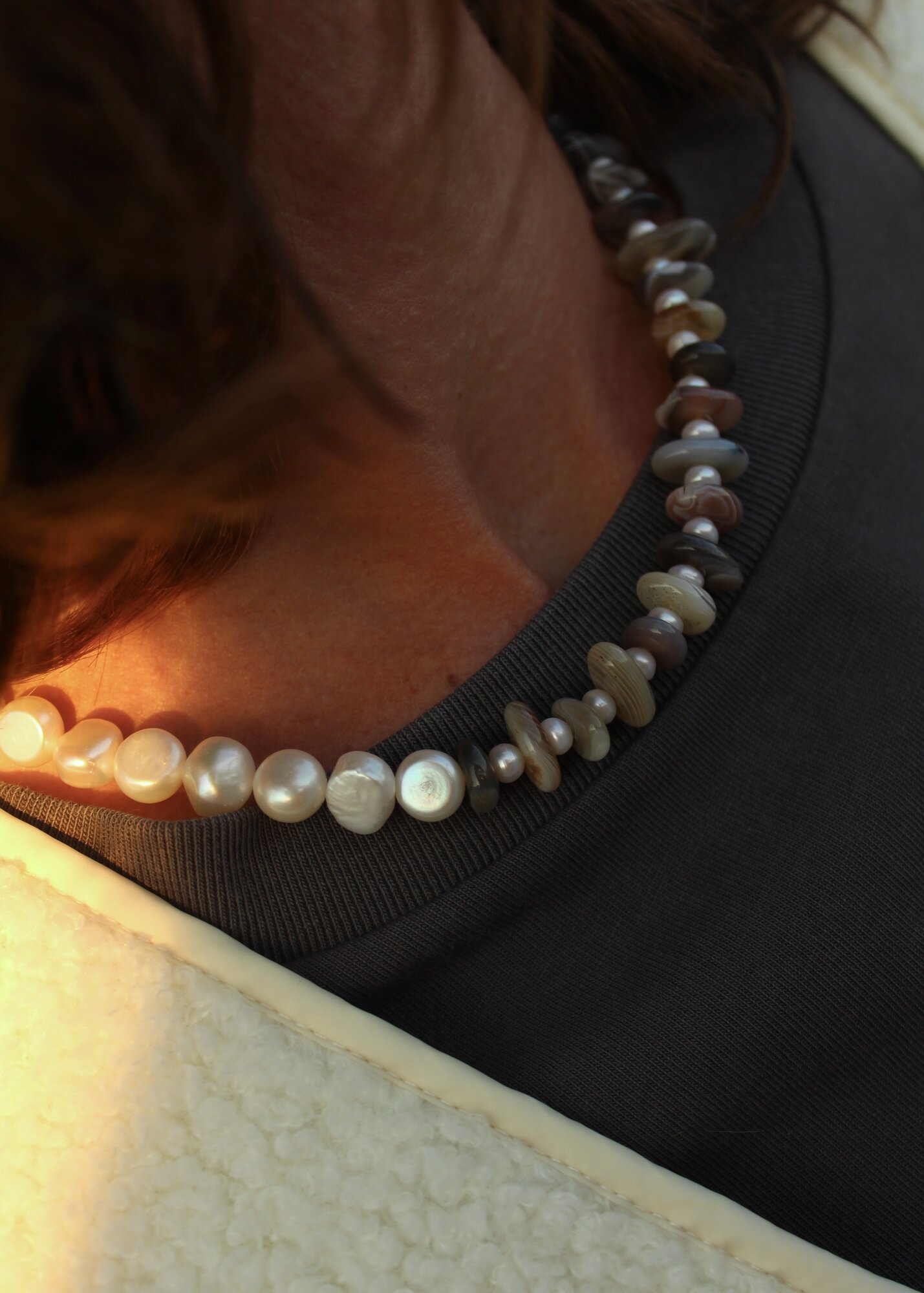 Бусы, жемчуг барочный