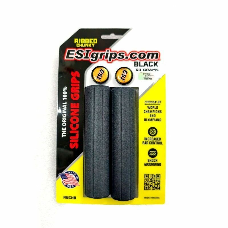 Сделано в США ESI велосипедные ручки Силиконовые захваты CHUNKY RIBBED Цвет-Черный