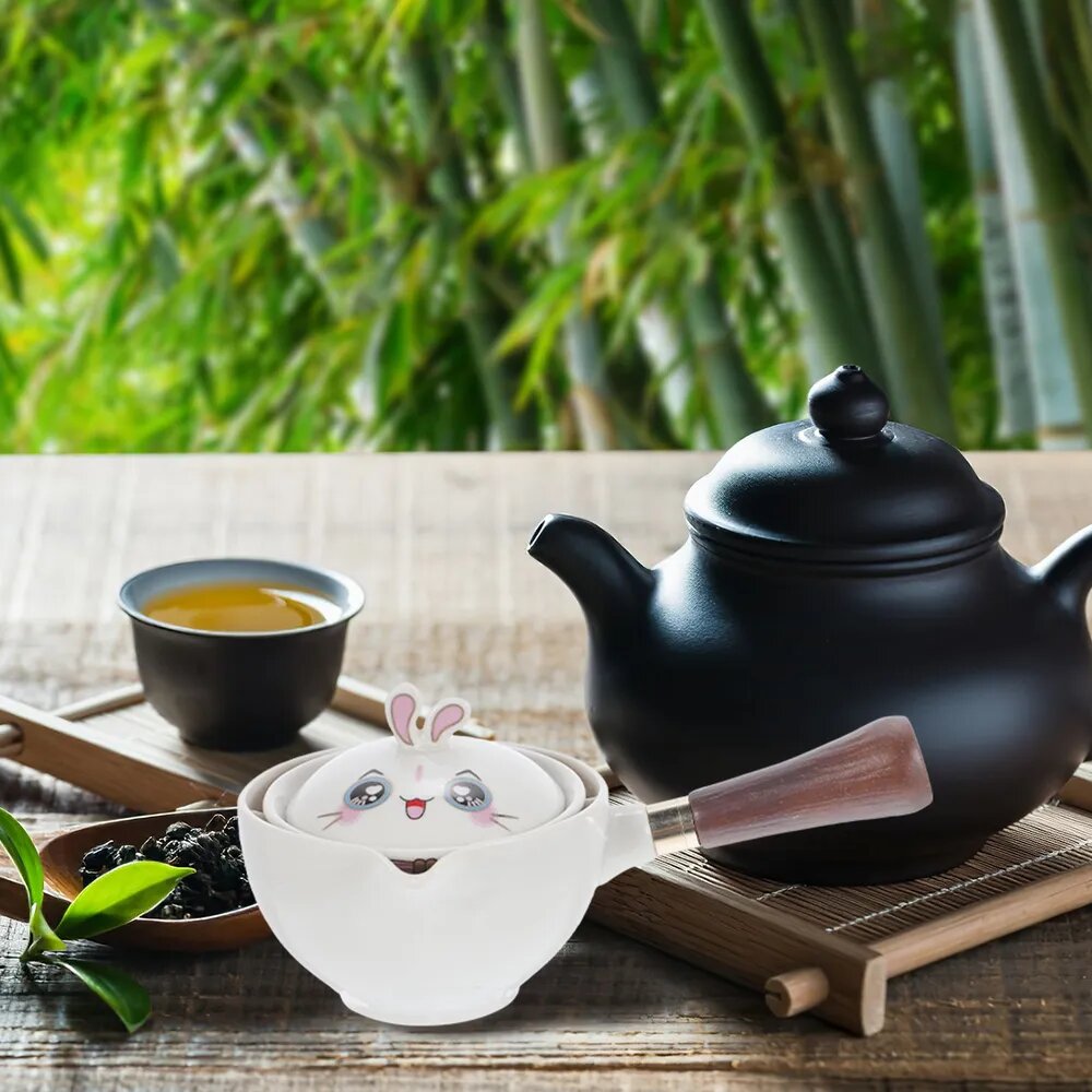 Чайник заварочный керамический черный чайник для заваривания чая с ситечком