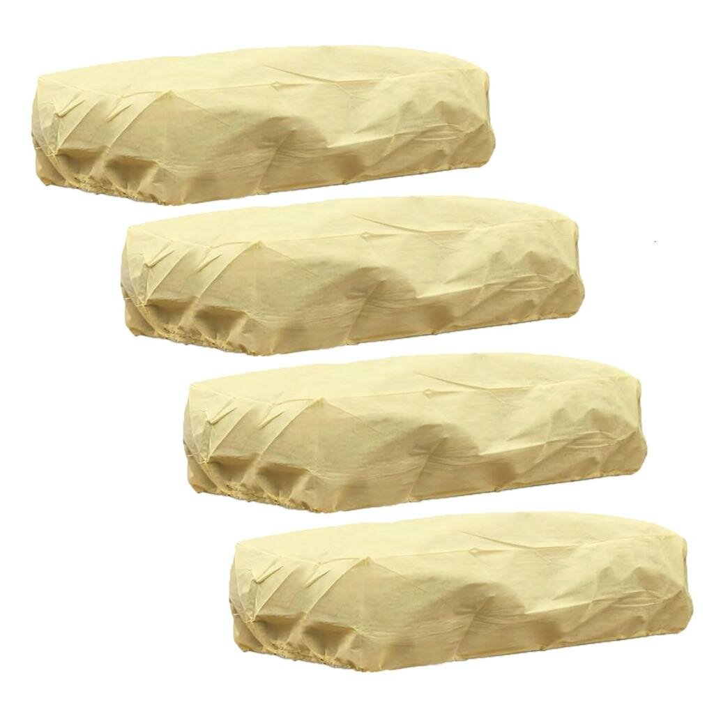 Упаковка из 4-х цветочных горшков бежевого цвета, нетканый материал для растений, морозостойкий чехол-бежевый