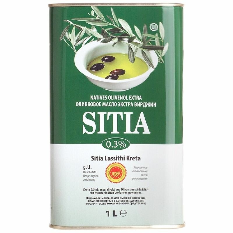Масло SITIA оливковое E.V. кислотность 0,3% /жесть/ 1л