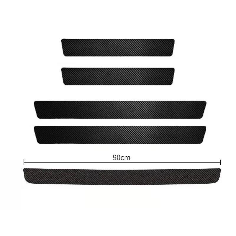 Накладки на пороги карбон 5шт, 90см, 3dtan-men-h-5pcs