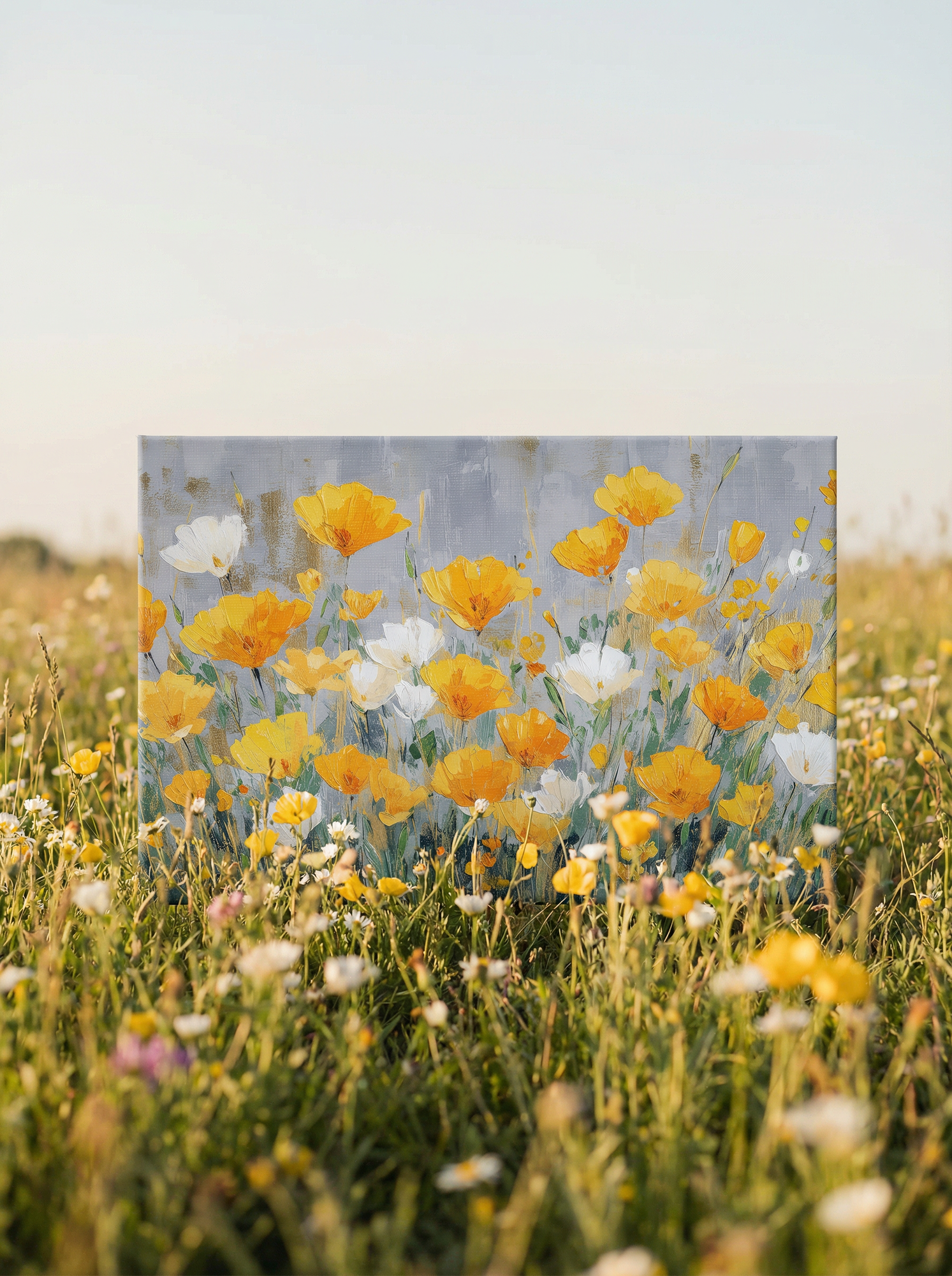 Большая картина Postermarket "Полевые цветы" на холсте с подрамником 60х90 см