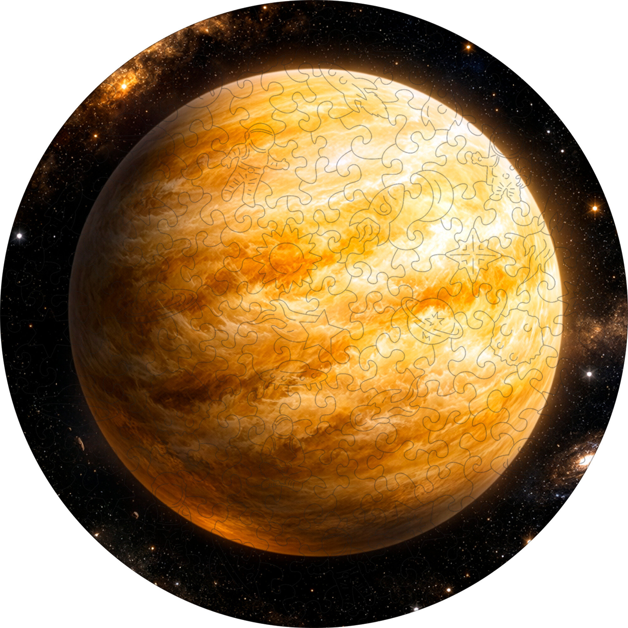 Деревянный пазл "Венера" коллекции "Космос" / 30х30см, 195 деталей / Подарок для взрослых и детей