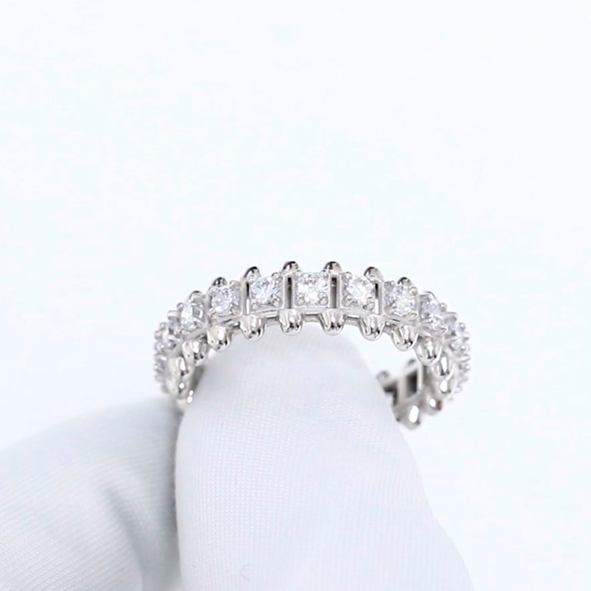 Кольцо, серебро, 925 проба, родирование, фианит