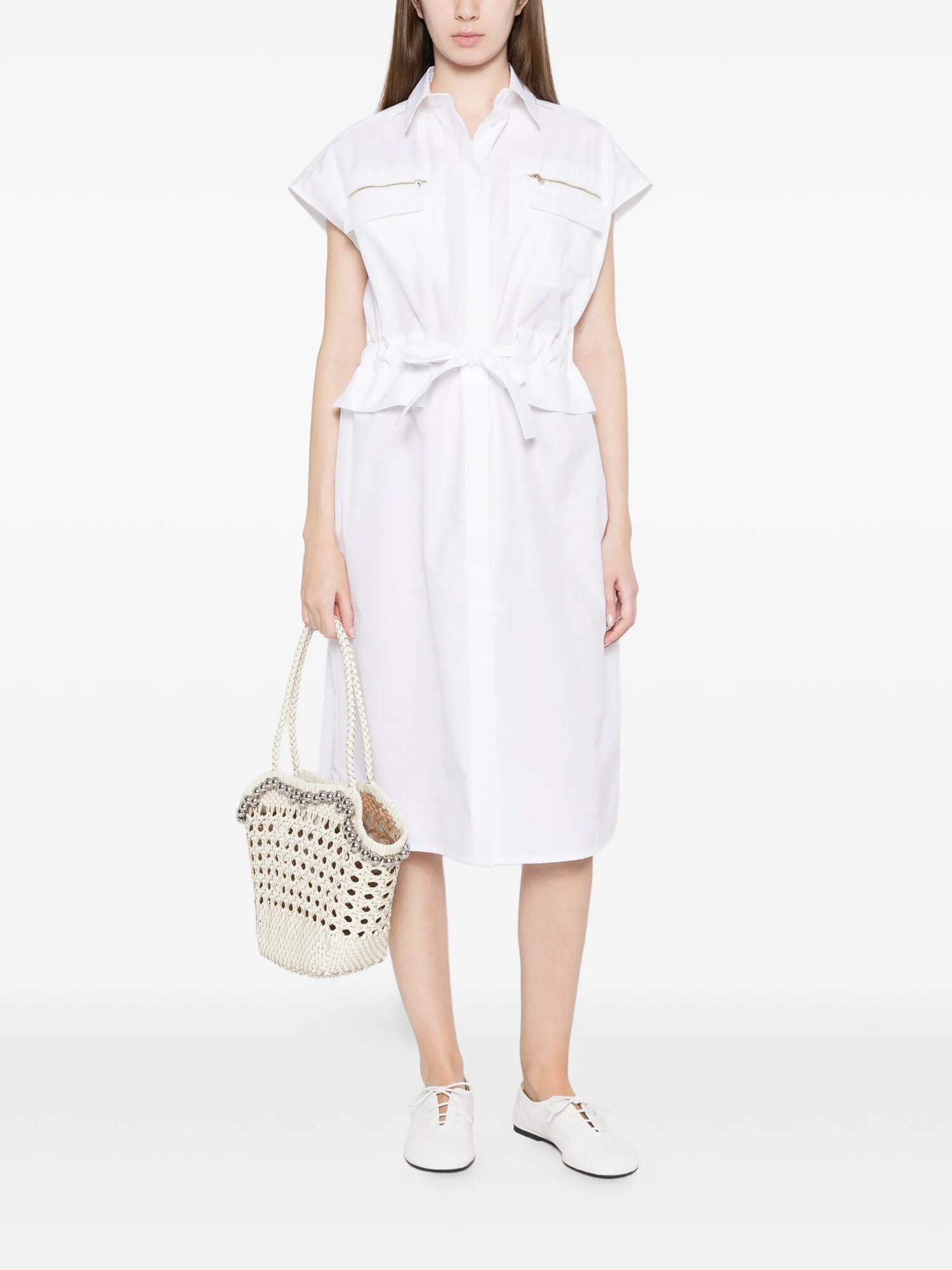 Платье FABIANA FILIPPI Zip pocket dress, размер 42, белый — фото 1