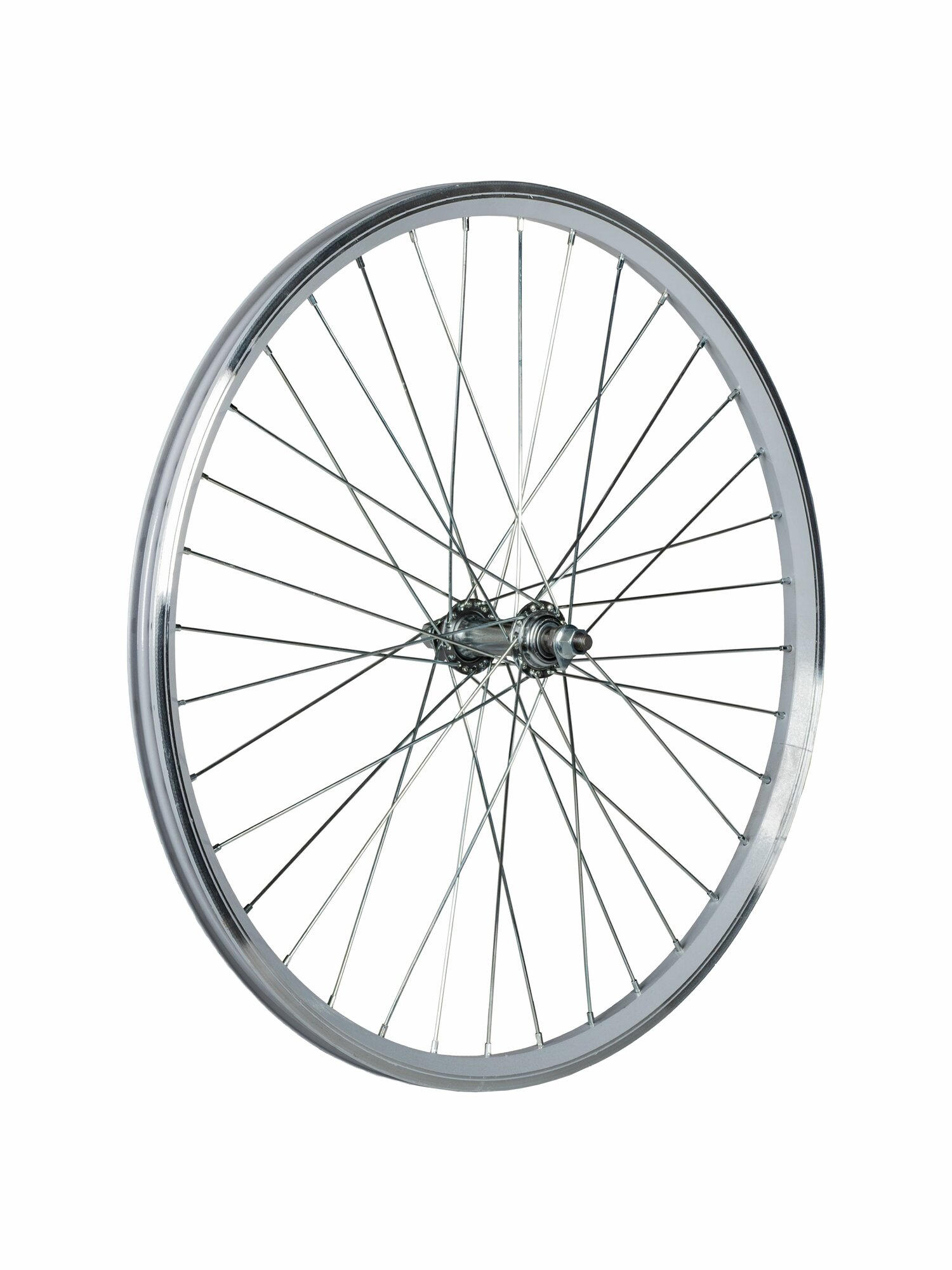 Колесо велосипедное 24 дюйма переднее в сборе VelRosso двойной алюминиевый обод втулка под гайку