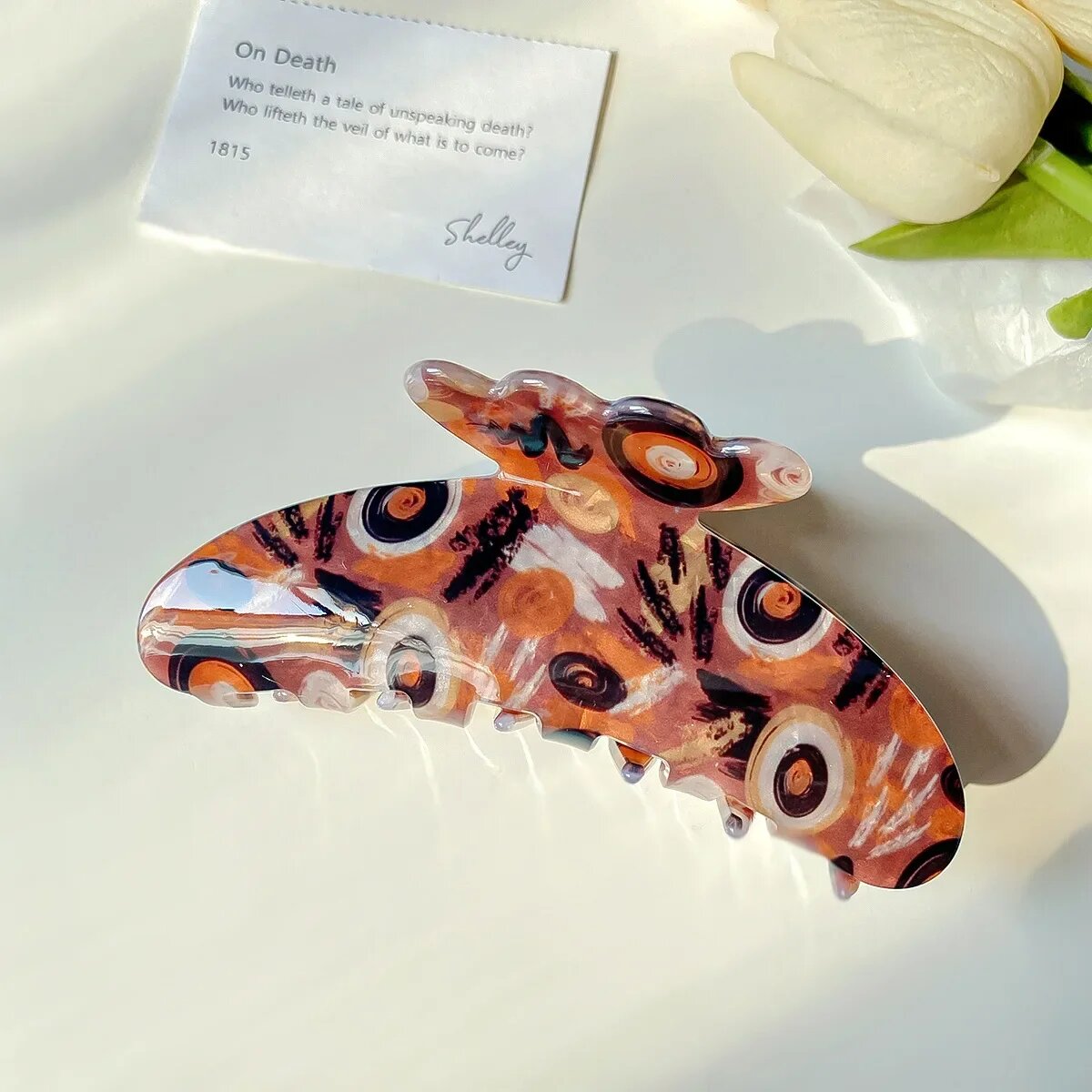 Muweordy новые большие заколки для волос 11 см с цветочным принтом, корейская прическа, красочные заколки для волос в виде акулы и крабов, аксессуары для волос с когтями для женщин