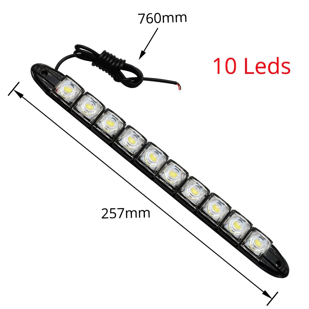 1 Шт. COB 5W LED Дневные Ходовые Огни, Гибкая Лента, Белые ДХО, Противотуманные Фары, 1pcs 10 led