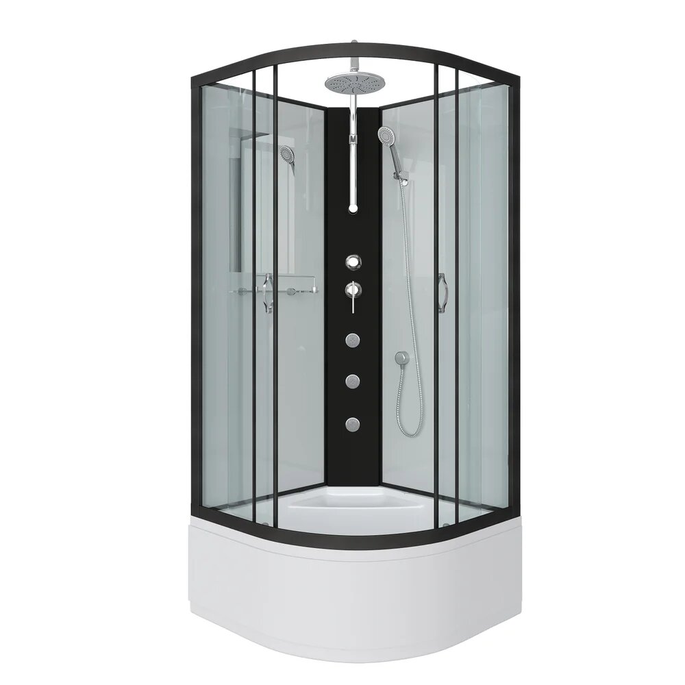 Душевая кабина Niagara Classic NG-6709-14BKTG 100x100 см, без крыши, с гидромассажем и тропическим душем
