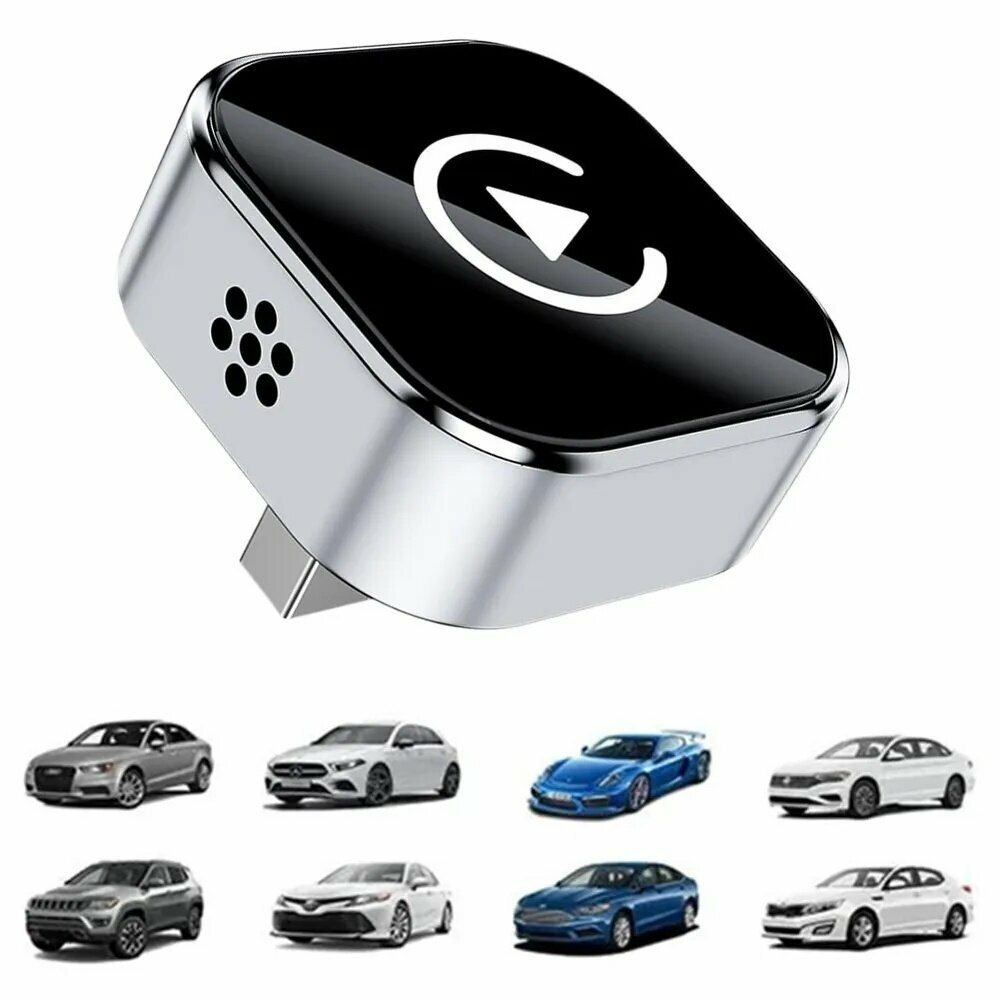Беспроводной адаптер CarPlay и Android Auto, миниатюрный металлический USB-дог с поддержкой Bluetooth 5.0 и двойной частотой 2,4/5 ГГц