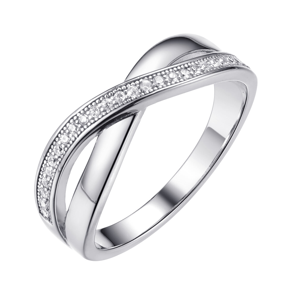 Кольцо, серебро, 925 проба, фианит