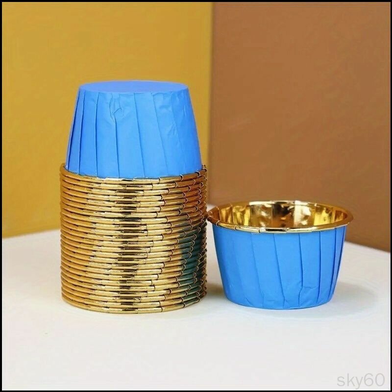 Алюминиевые формы для капкейков, 50 штук, премиум для выпечки