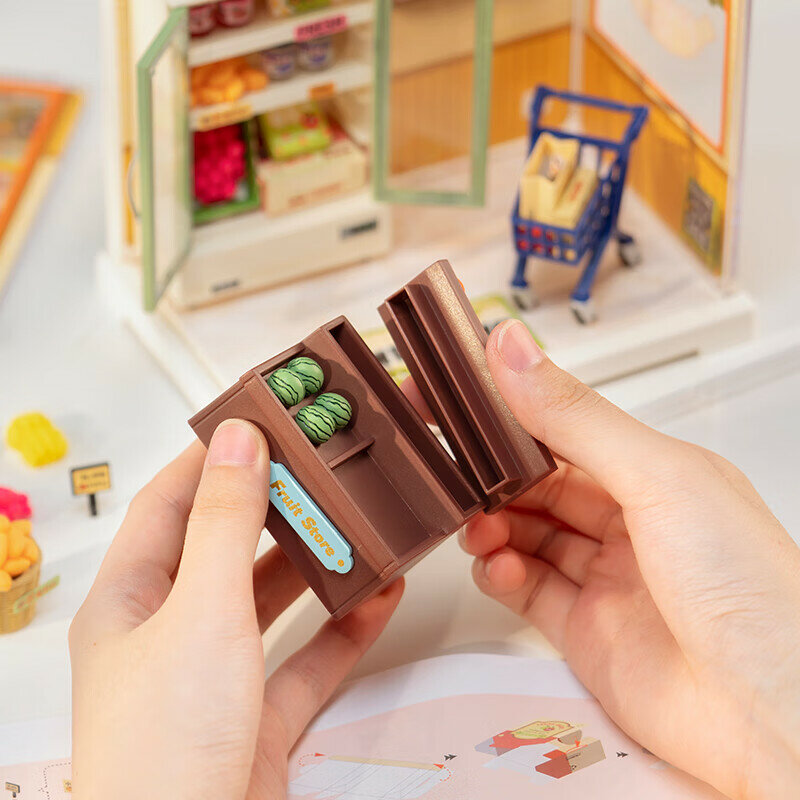 Rolife Мини-магазин фруктов DIY ручная игрушка-домик из конструктора для детей 7-10 лет Характеристики：Мини-версия:
