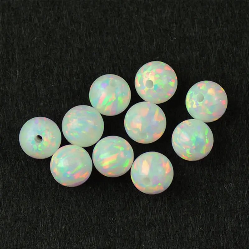 Синтетический огненный опал, бусины 6 мм, круглые, 2 шт. OP17