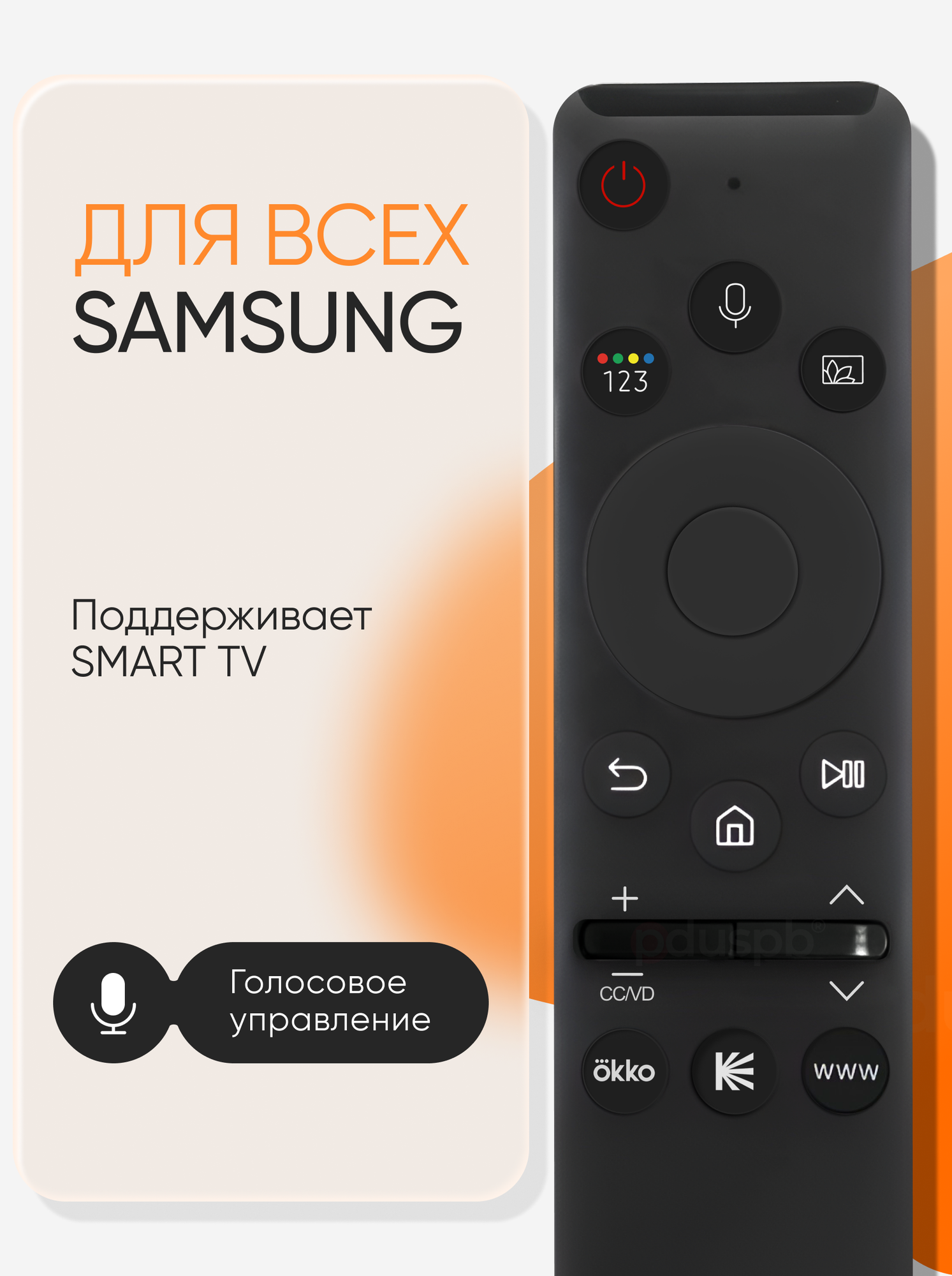 Универсальный пульт для телевизора Самсунг Smart TV с голосовым управлением Samsung BN59-01312B (01330B) / BN59-01274А