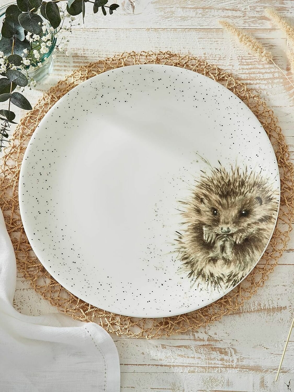 Блюдо Royal Worcester Hedgehog, костяной фарфор, универсальное, белое, 31см
