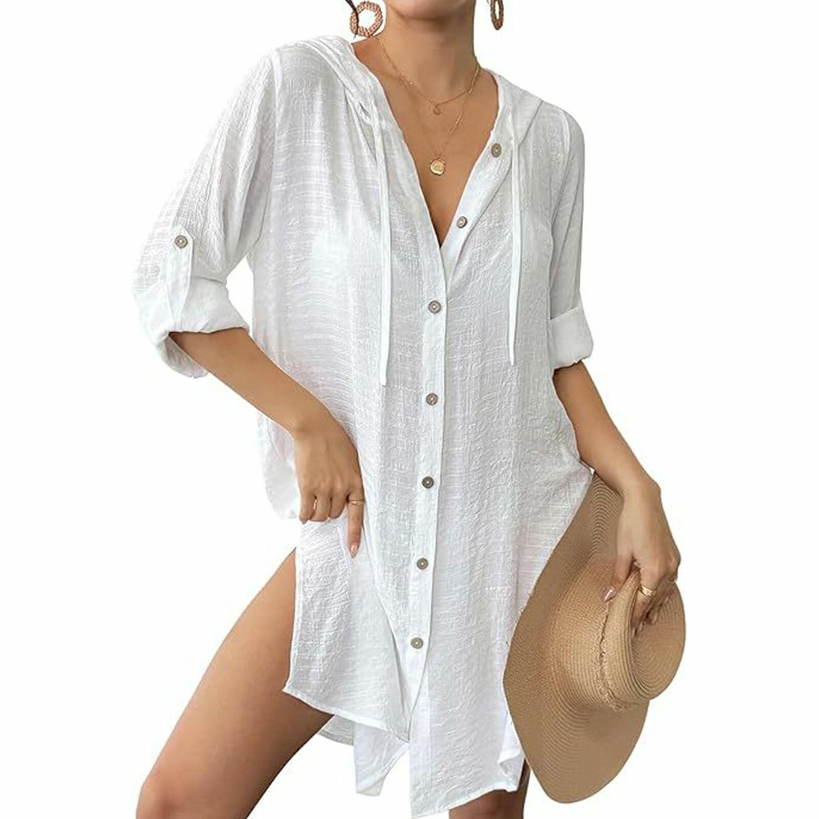 Практичная рубашка с капюшоном для защиты от солнца