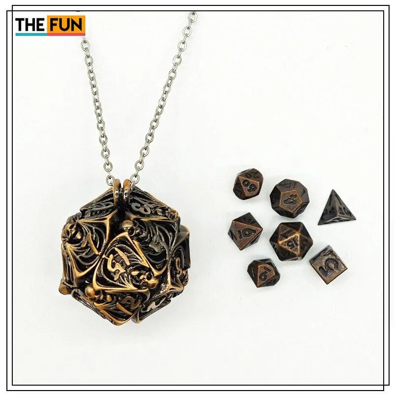 DnD Hollow D20 Metal Skull Tiny 7pcs Metal Dice , кубики метал для DnD и настольных ролевых игр (дайсы ДнД)