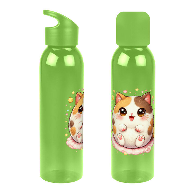 Бутылка для воды «Котик милый с маленькими лапками» (зеленый)