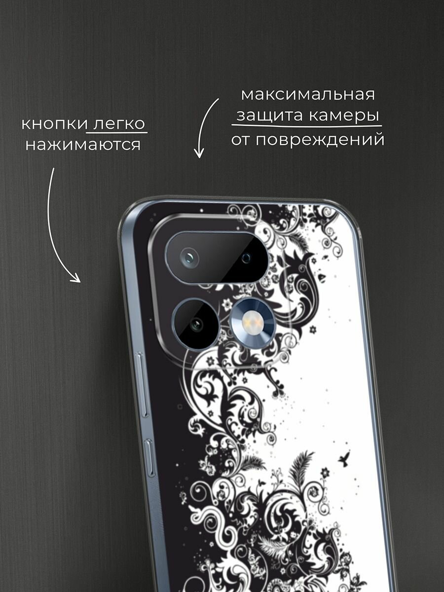Чехол на Realme 16 Pro / Реалме 16 Про с принтом Черно белый узор — фото 1