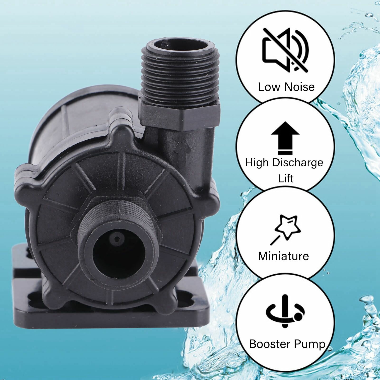 Подкачивающий насос, бесщеточный двигатель, малошумный, DC12V, 30 Вт, 700 л/ч, 12 м, подъемник для нагревателя
