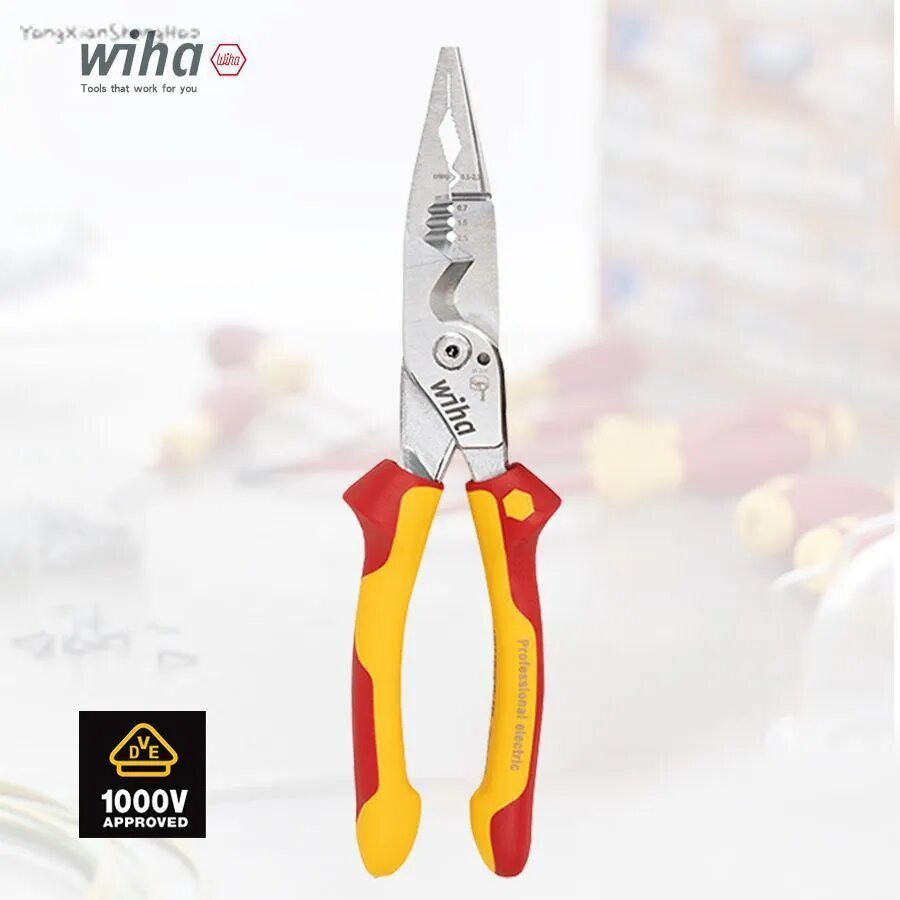 Wiha Бокорезы для электромонтажа 230 мм удлиненные прямые красный/желтый — фото 1