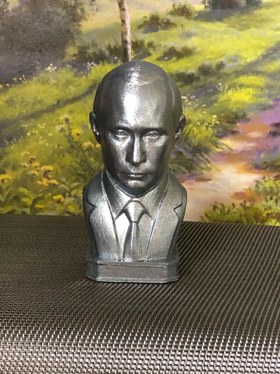 Статуэтка Бюст В. В. Путина 11 см, под серебро, отличный подарок