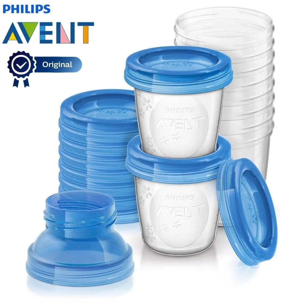 Набор контейнеров c герметичными крышками для грудного молока Avent SCF618/10 180 мл, 10 шт