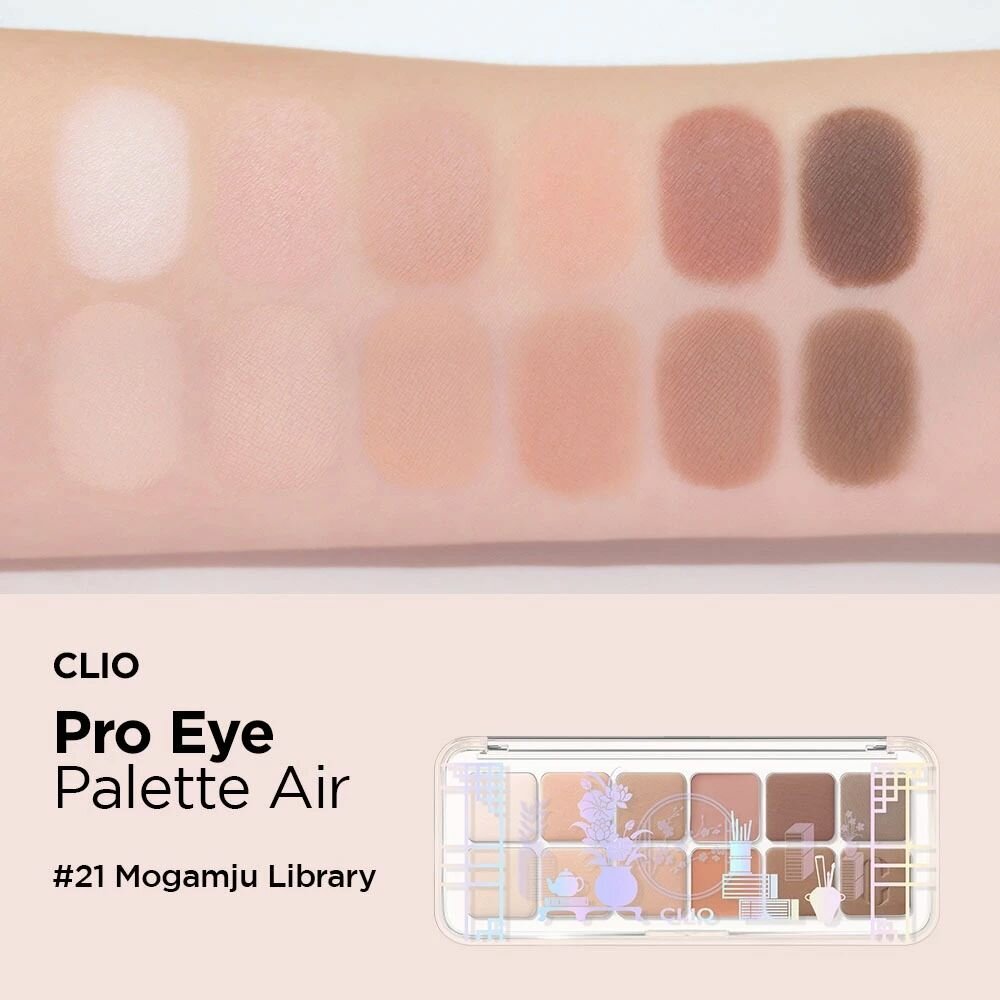CLIO Палетка теней для век (21 Mogamju Library) Pro Eye Palette Air, Корейская косметика